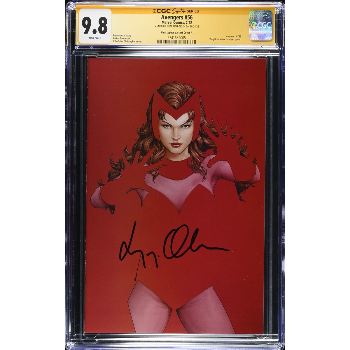 Avengers #56 "Negative Space" variant__CGC 9.8 SS__Signed by Elizabeth ...