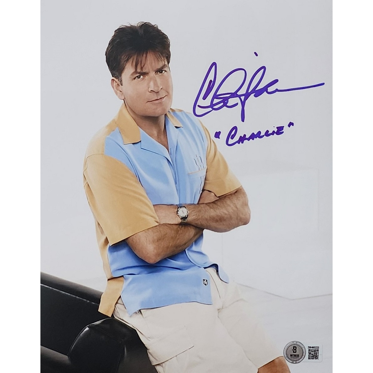 Charlie Sheen Signed Photo #2 (8x10) w/ Character Name - Twin Cities Comics
