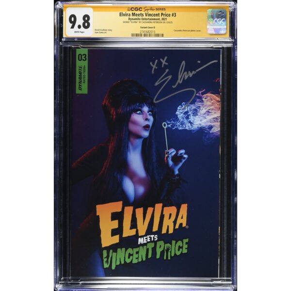 Elvira Meets Vincent Price #3__CGC 9.8 SS__Signed by Cassandra Peterson ...